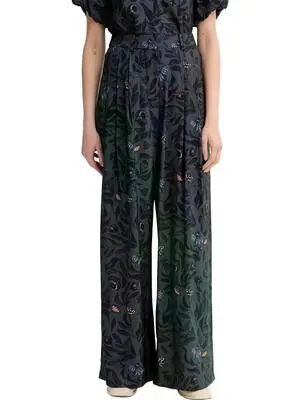 Munthe Faicus Floral Pleated Trousers - Grey