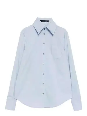 Karl Lagerfeld Poplin Long-sleeve Shirt - Blue