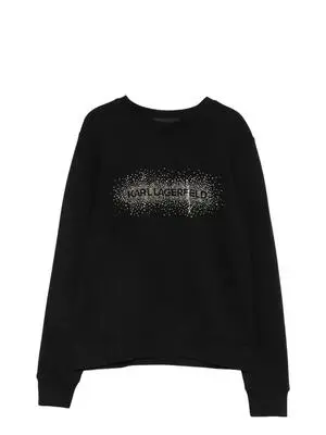 Karl Lagerfeld Logo Rhinestone-embellished Sweatshirt - Black