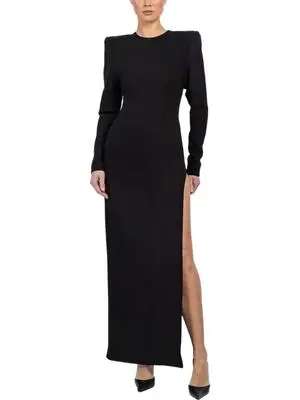 Wardrobe.NYC Shoulder-pad Maxi Dress - Black