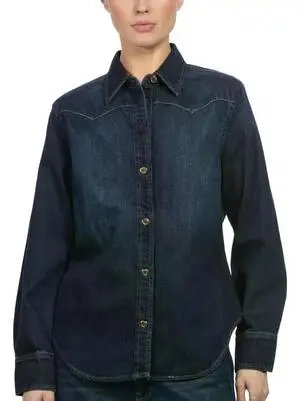 DL1961 Buttoned Denim Shirt - Blue