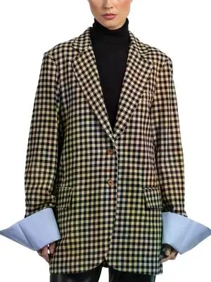 MAISON JEJIA Checked Blazer - Black
