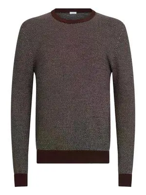 Malo Patterned Crew-neck Sweater - Brown