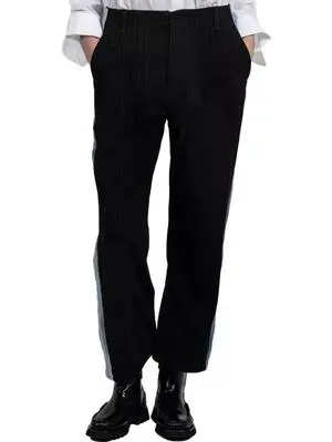 ASKK NY Pinstripe Panel Trousers - Black