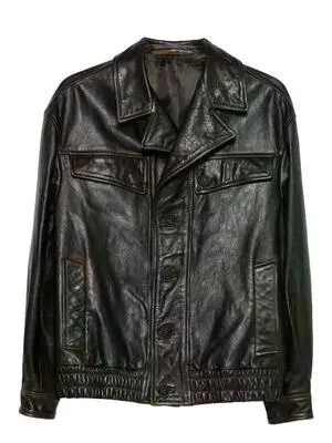 SALVATORE SANTORO Flap-pocket Leather Jacket - Brown