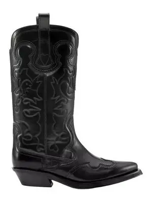 GANNI Mid-Shaft Western Boots