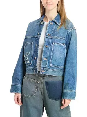Calvin Klein Workwear Logo-appliqué Denim Jacket - Blue
