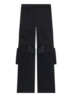 COURREGES Satin Finish Trousers - Black