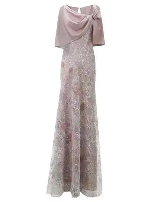 GEMY MAALOUF Embroidered Maxi Dress - Pink