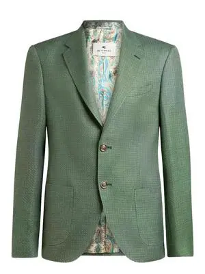 Etro Single-breasted Wool Blazer - Green