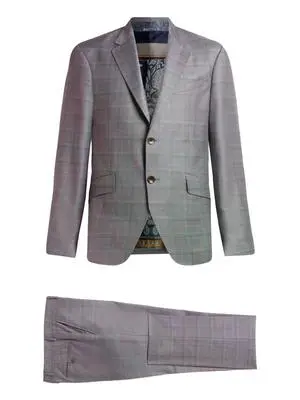 Etro Checked Single-breasted Suit - Grey