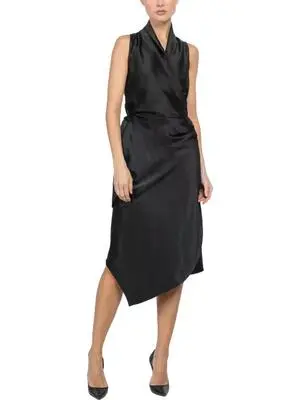 PETER COHEN Tie-waist Asymmetric Dress - Black
