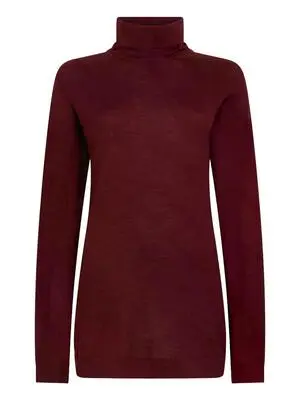 Malo Turtleneck Long Sleeve Sweater - Red