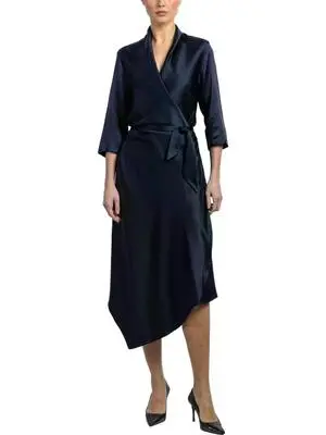 PETER COHEN Wrap Tie Dress - Blue
