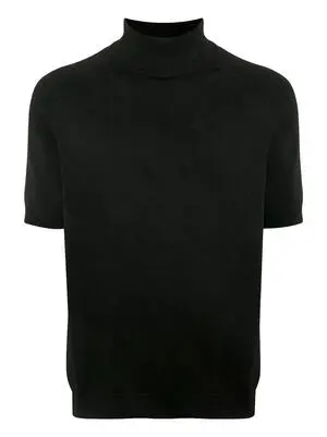 PORTS V Short Sleeved Roll-neck Top - Black