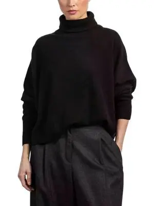 Dusan Roll-neck Boxy Fit Sweater - Black