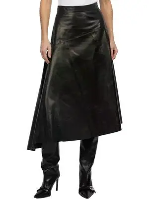 KULSON Panelled A-line Skirt - Black