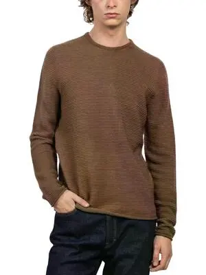 HANNES ROETHER Crew Neck Long Sleeve Sweater - Brown