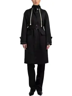 Seafarer Belted Hooded Coat - Black