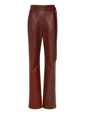 Lapointe Belted Leather Trousers - Brown