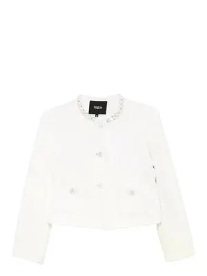 Maje Embellished Jacket - White