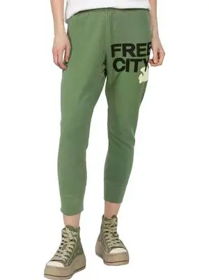 FREECITY Graphic Print Track Pants - Green