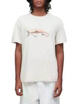 OSKLEN Anchova Fish-print Linen T-shirt - 51