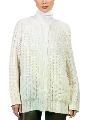Iris Von Arnim Delphina Buttoned Pocket Cardigan - Neutrals