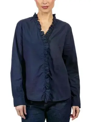 Xirena Kayde Shirt With Ruffled Collar - Blue