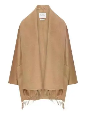 Max Mara Abilita Fringed Long-sleeve Coat - Brown