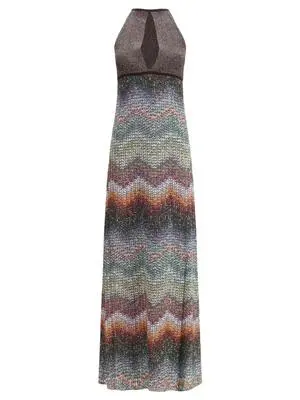 Missoni Sleeveless Zig-zag Maxi Dress - Brown