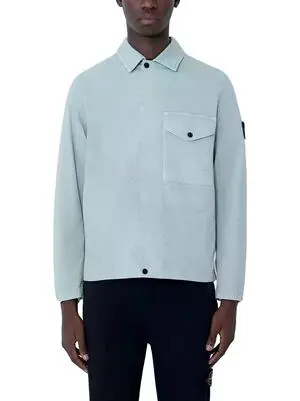 Stone Island Patch Zip Shirt - Blue