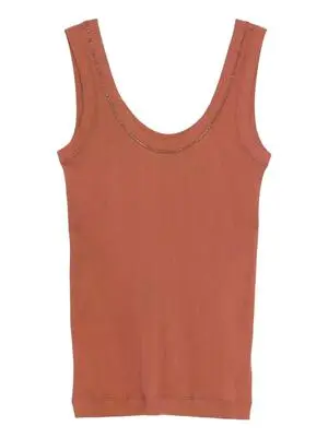 Brunello Cucinelli Ribbed Tank Top - Orange