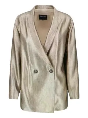 Giorgio Armani Double-breasted Silk Blazer - Neutrals