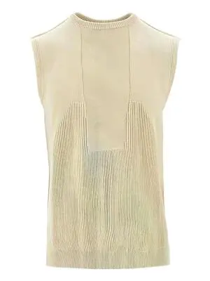 Rick Owens Ribbed-detail Round-neck Gilet - Neutrals