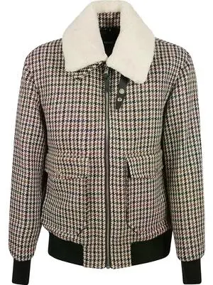 Mackage Checked Pocketed Bomber Jacket - Neutrals