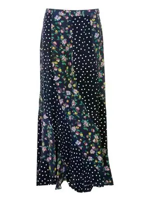 Rixo Gracella Floral Midi Skirt - Blue