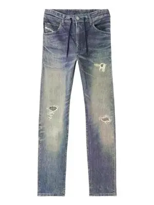 DIESEL® Distressed Drawstring Jeans - Blue