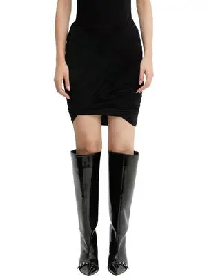 Rick Owens Luna Draped Mini Skirt - Black