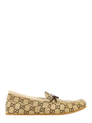 Gucci Bow-detail Leather Loafers - Neutrals