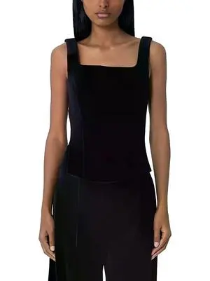 Max Mara Velvet Sleeveless Top - Black