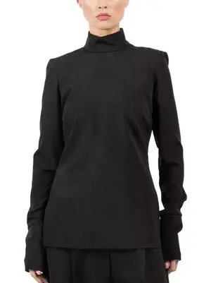 THELATEST Roll-neck Long-sleeve Top - Black