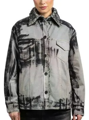Avant Toi Abstract Pattern Collar Jacket - Grey