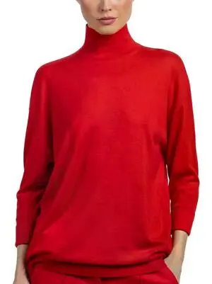 Dorothee Schumacher Turtleneck Merino Wool Sweater - Red