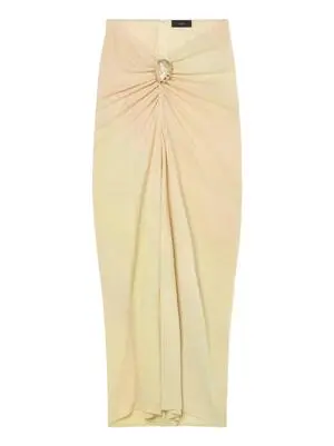 Alanui Mermaid Draped Midi Skirt - Neutrals
