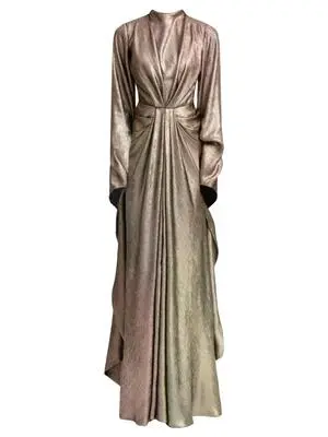 GEMY MAALOUF Draped Maxi Dress - Gold