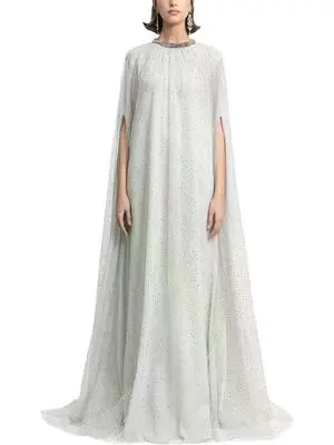 GEMY MAALOUF Embellished-collar Maxi Dress - White