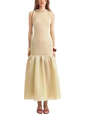 GEMY MAALOUF Sleeveless Midi Dress - Neutrals