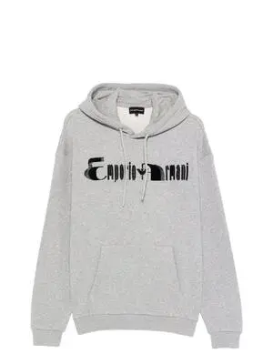 Emporio Armani Logo-embellished Hoodie - Grey