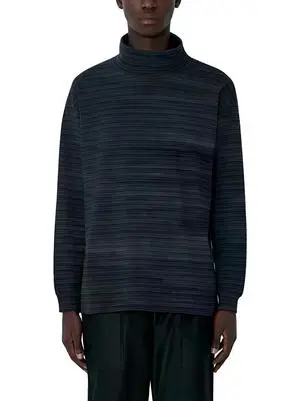 Comme Des Garçons Striped Turtleneck Sweatshirt - Grey
